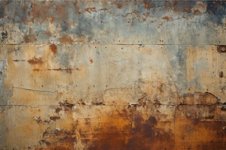 Aged Rusty patchwork vintage wall. Generate Ai