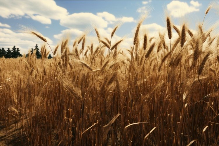 Undulating Rye field. Generate Ai