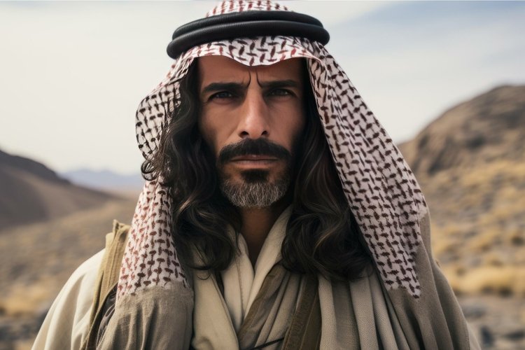 Peaceful Saudi man relaxing. Generate Ai