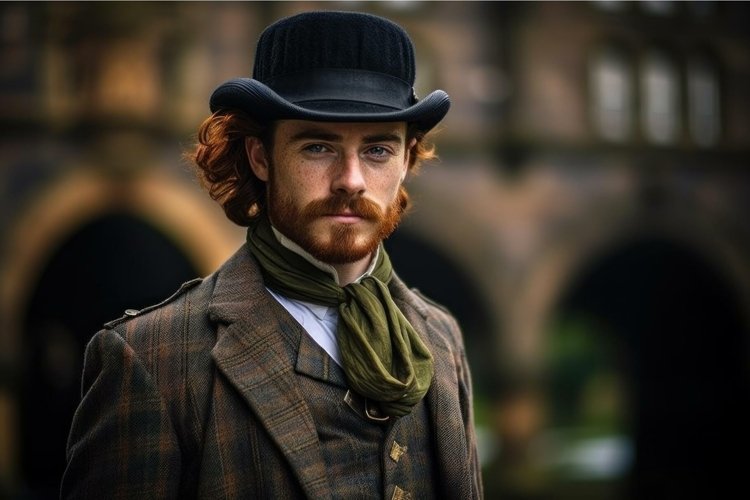Respectable Scottish man from Victorian era. Generate ai