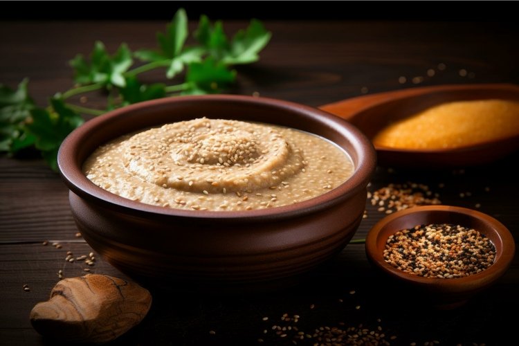 Velvety Sesame paste. Generate Ai
