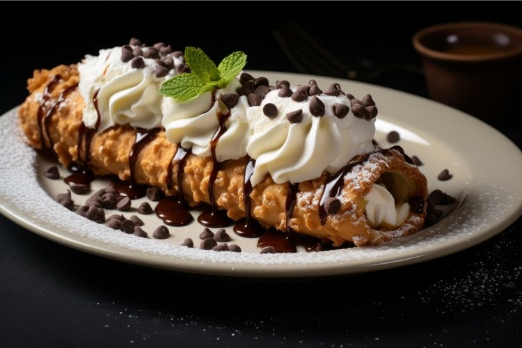 Delectable Sicilian cannoli dessert. Generate Ai