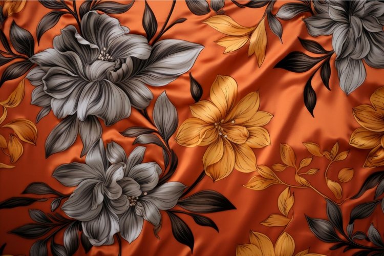 Elegant Silk textile colorful. Generate Ai
