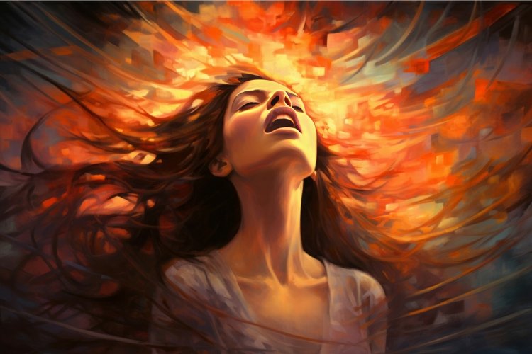 Dynamic Singing woman energy. Generate Ai