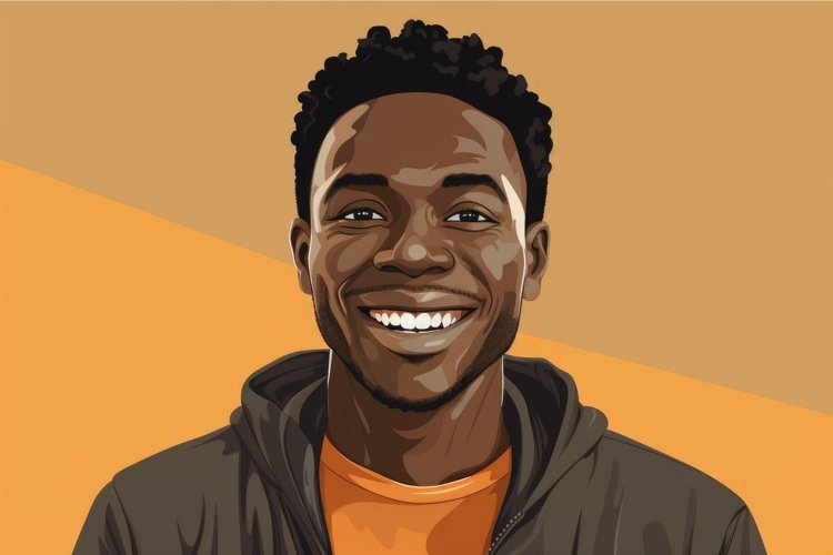 Intelligent Smile black male software developer. Generate Ai