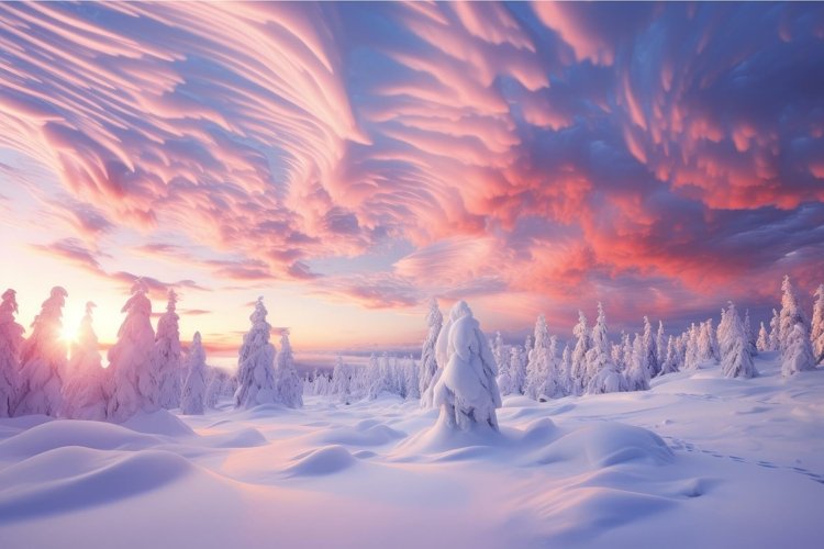 Frigid Snowfield blue sky field. Generate Ai