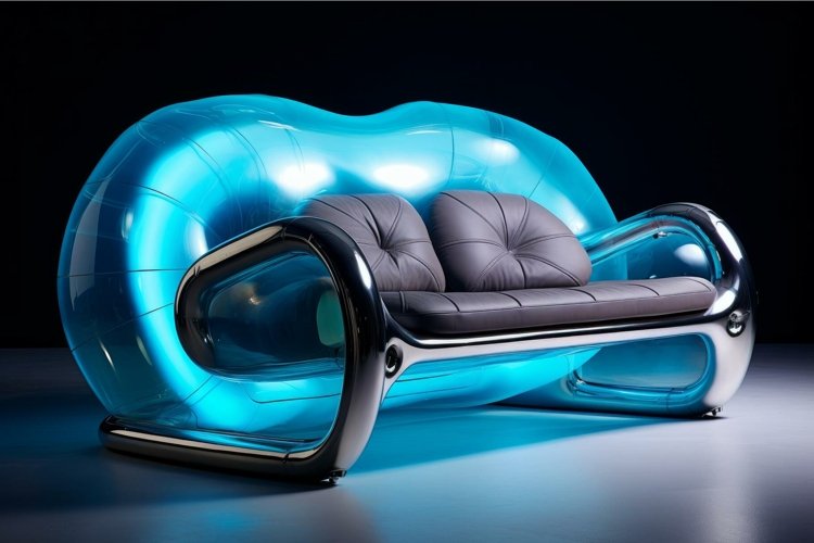 Sleek Futuristic sofa. Generate Ai