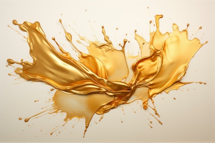 Vibrant Splash golden oily. Generate Ai