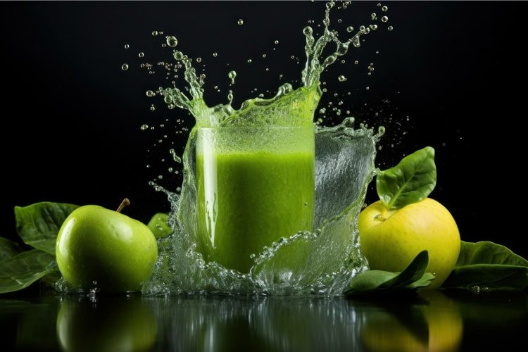 Tangy Splash green juice. Generate Ai