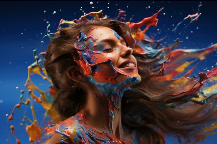 Vibrant Splash paint. Generate Ai