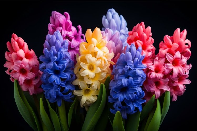 Vibrant Spring hyacinths floral plant. Generate Ai