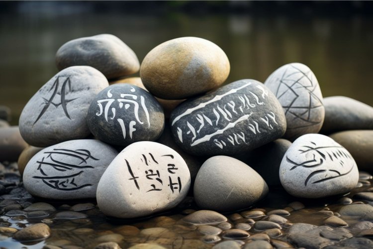 Mossy Ancient stone surface. Generate Ai