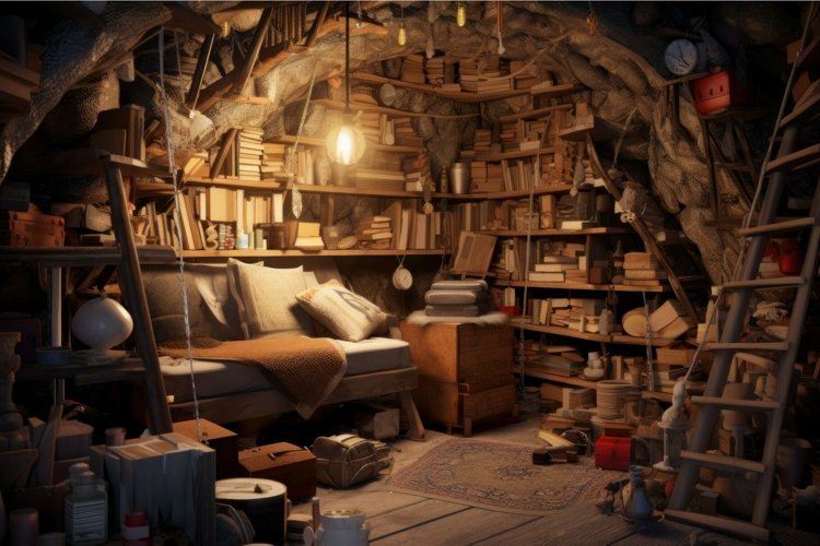 Storage room cottage cozy. Generate Ai (3966412)