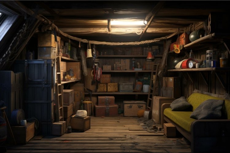 Homely Storage room cottage cozy. Generate Ai