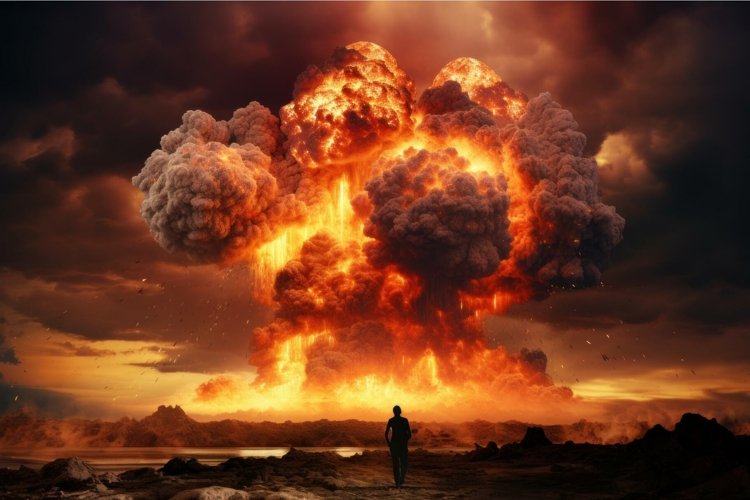 Forceful Strong explosions dramatic hands. Generate Ai