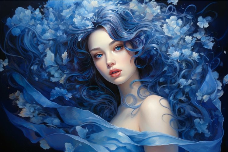 Stunning blue art stand. Generate Ai (3951882)