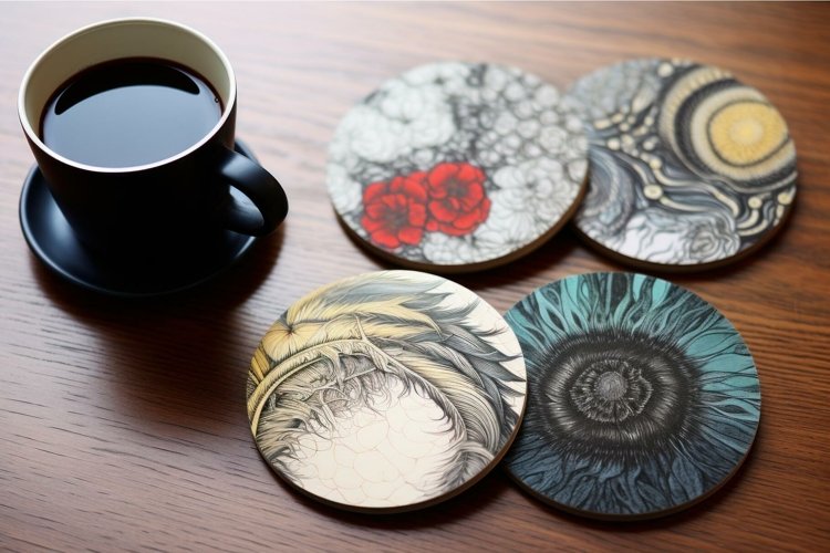 Durable Stylish cup coasters. Generate Ai