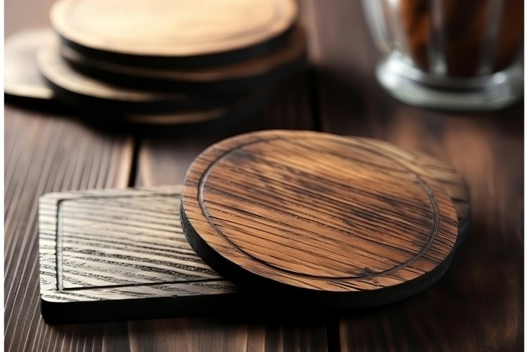 Stylish cup coasters hand made. Generate Ai