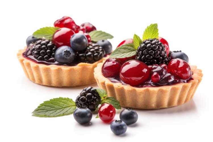 Two berry tarts food. Generate Ai