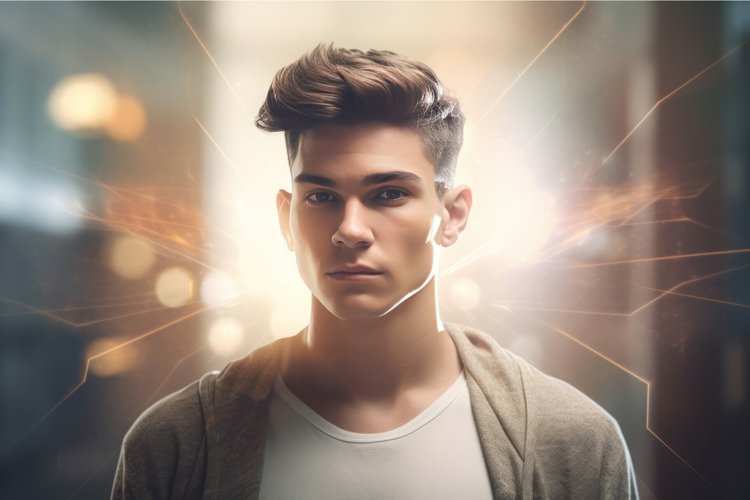Young man with exceptional superpowers. Generate ai