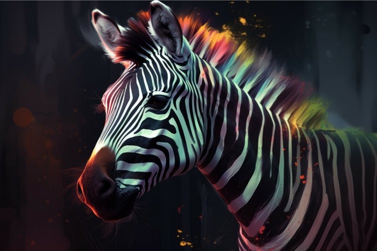 Zebra closeup animal. Generate Ai