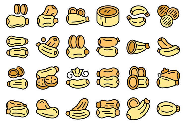 Vegetable marrow icons set vector flat