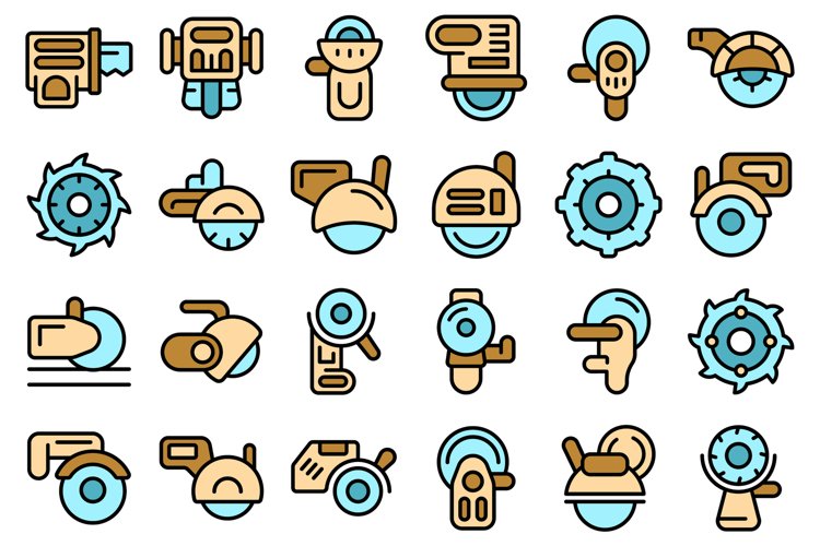 Wall chaser icons set vector flat