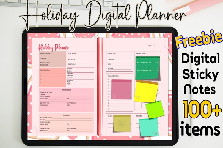 Digital Holiday Planner Freebie sticky 100