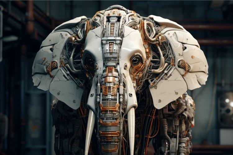 Ai elephant head. Generate Ai (3748318)
