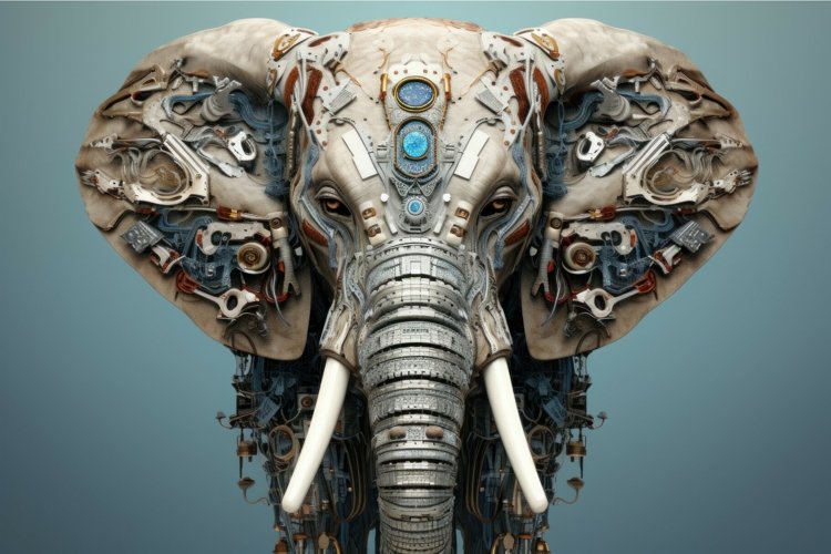 Innovative Ai elephant head. Generate Ai (3748313)