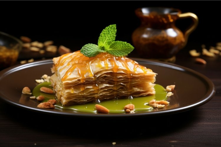 The luscious Middle Eastern delicacy, Baklava, essentially i