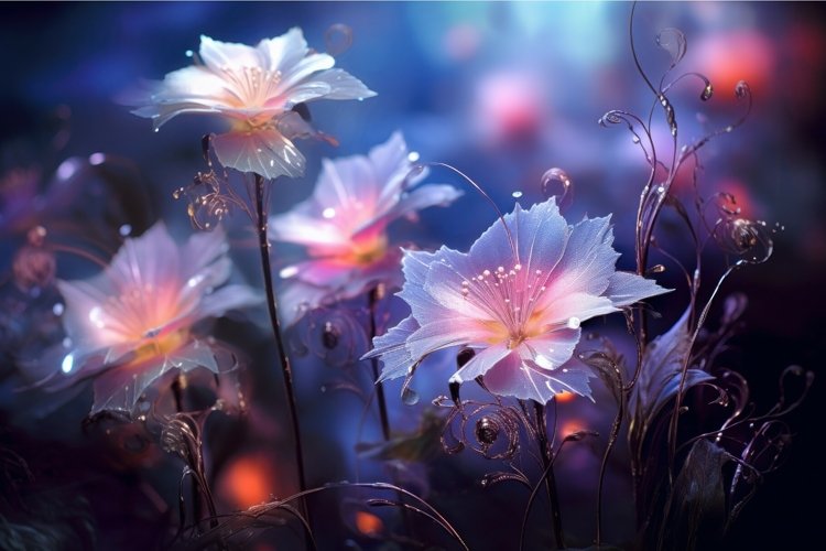 Enchanting fantasy flowers. Generate Ai