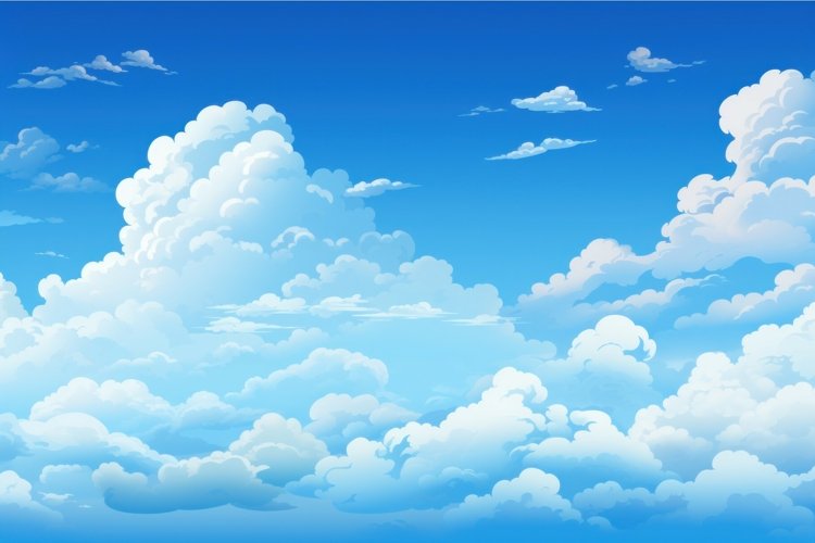 Expansive Blue sky clouds. Generate Ai