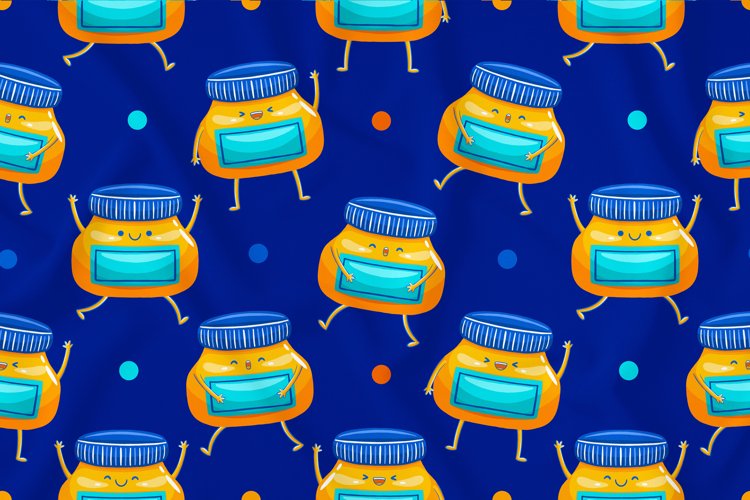 Ink Bottle Mascot Seamless Pattern