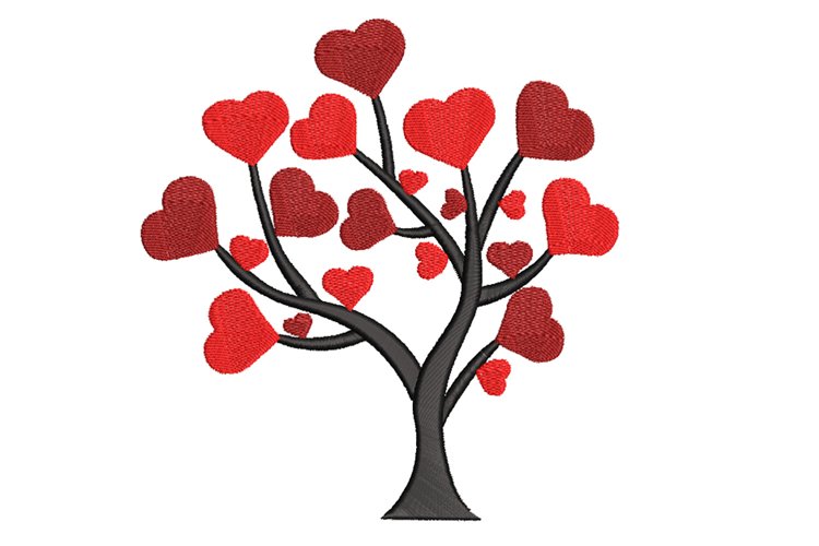 Heart Tree, Valentine Embroidery File