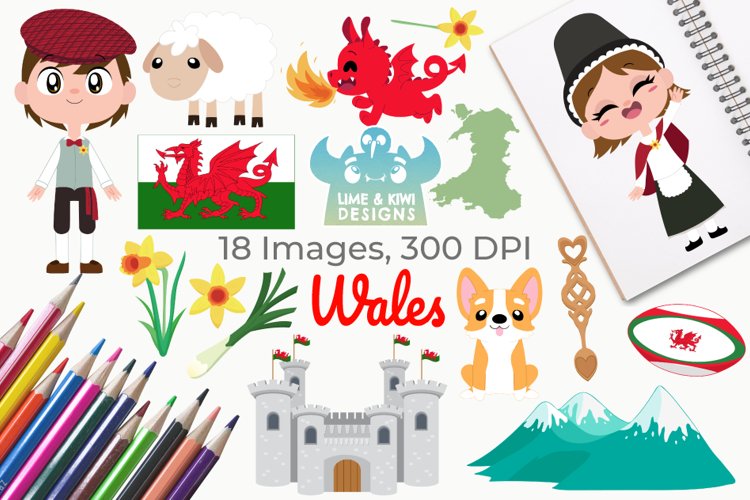 Wales Clipart, Instant Download Vector Art, Commercial Use (357586 ...