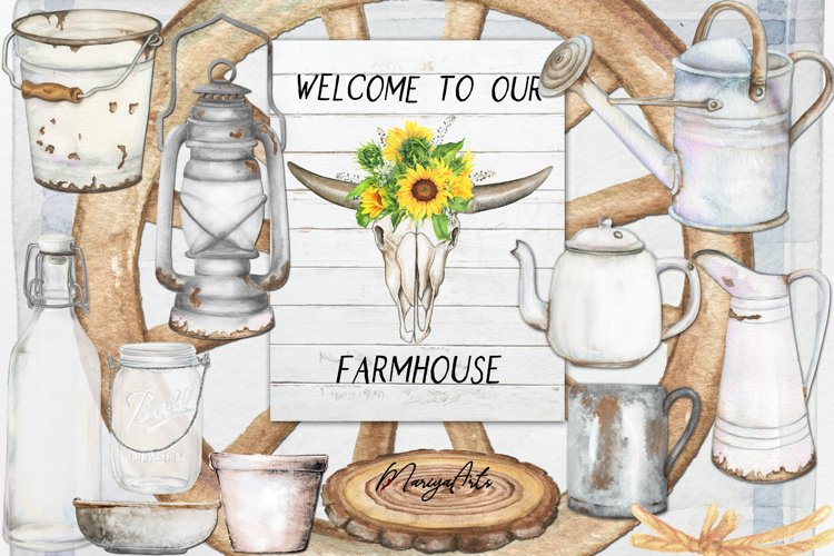 Farmhouse Finds Clipart, Vintage Country Farm, Rustic Farm (677937 ...