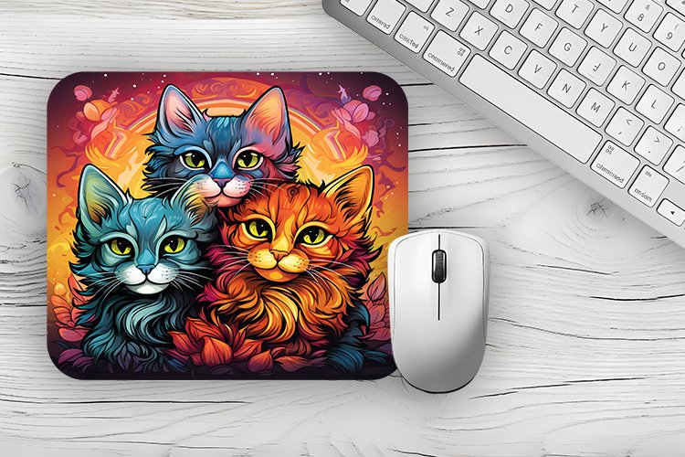 cat Mousepad PNG, Animal Mousepad Sublimation Designs