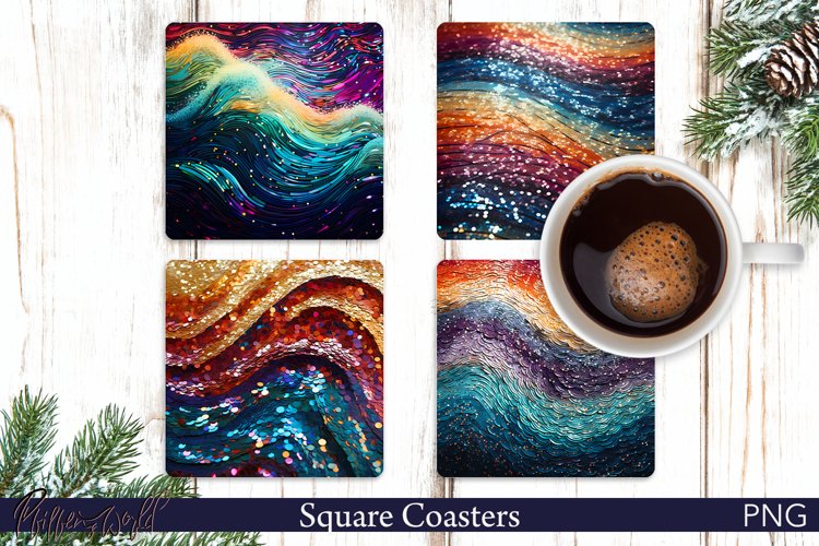 winter Square Coasters