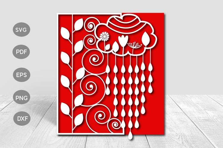 Decoration Flower Papercut Card Cover Template SVG Design