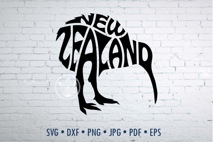 New Zealand in kiwi bird shape word art, svg, png, cut file (729358 ...