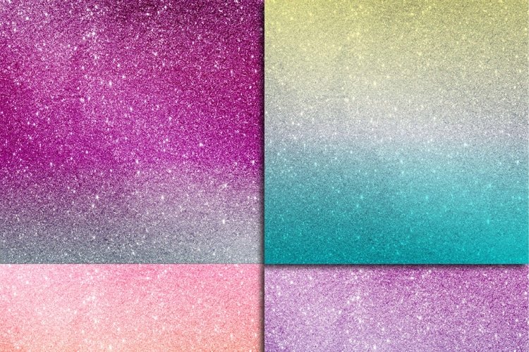 Glitter Ombre Digital Paper - Free Design of The Week | Design Bundles
