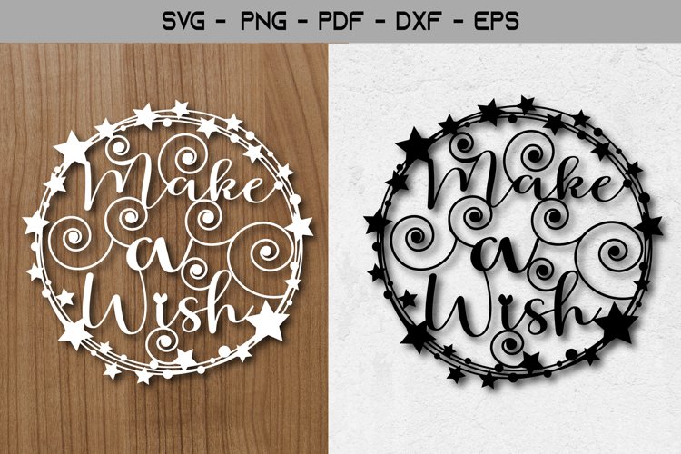 Make a Wish Paper Cut Template SVG Design