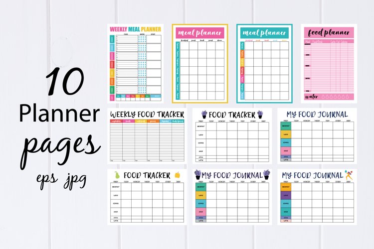 Planner Pages A4 Size Meal Planner Food Tracker