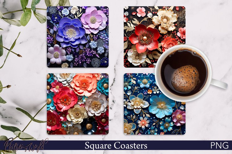 winter Square Coasters