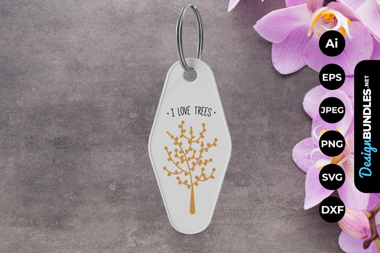 I Love Trees Keychain