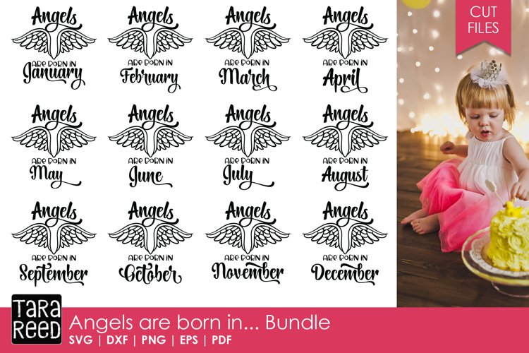Angels Birthday Month Bundle (111112) | SVGs | Design Bundles
