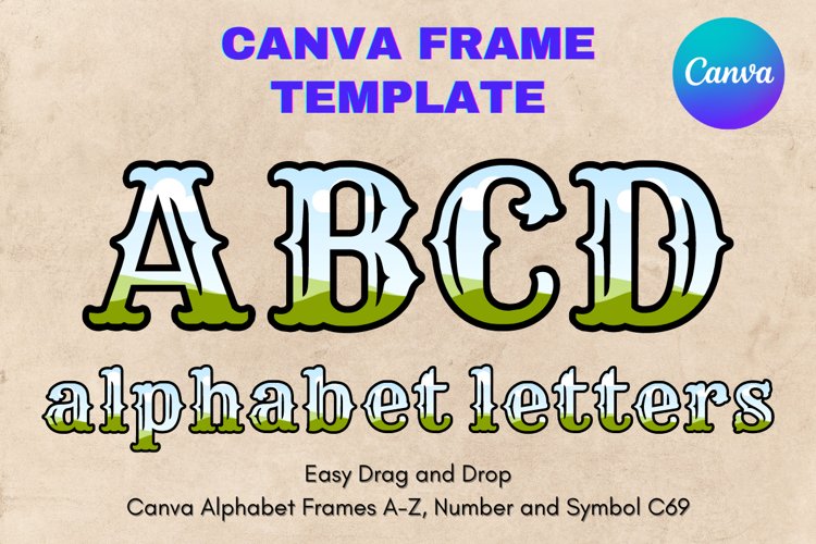 Canva Letters Frame Alphabet Template Font Add (4772718)