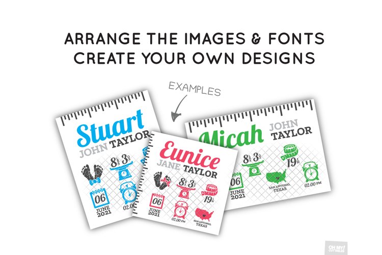 Birth Stats SVG | Design Bundles