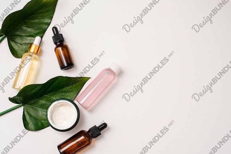 Moisturizers for the skin on a white background. Spa concept